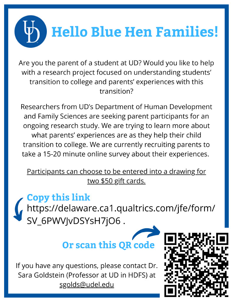 Fill Out this Parent Survey for a Chance to | The Blue Hen Family Hub