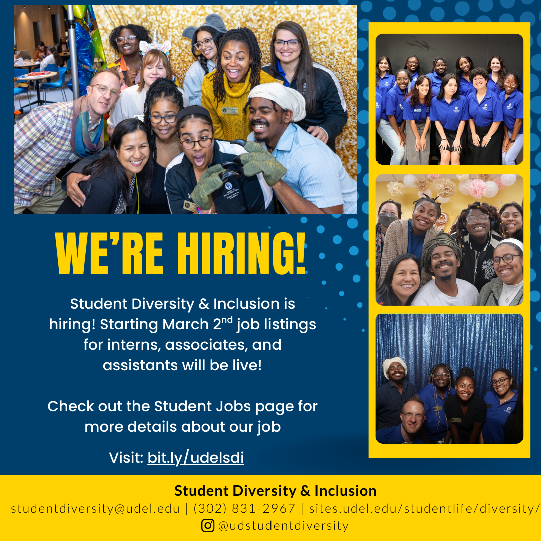 Student Diversity & Inclusion is Hiring | The Blue Hen Family Hub